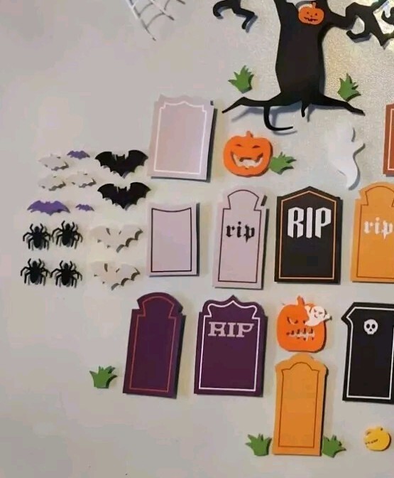Halloween Scrapbook Punch out Pumpkin Ghost Skeleton Bat Spiders Cats ...