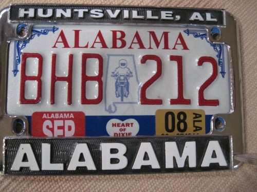 Alabama Graphic Motorcycle license plate with Frame. | eBay