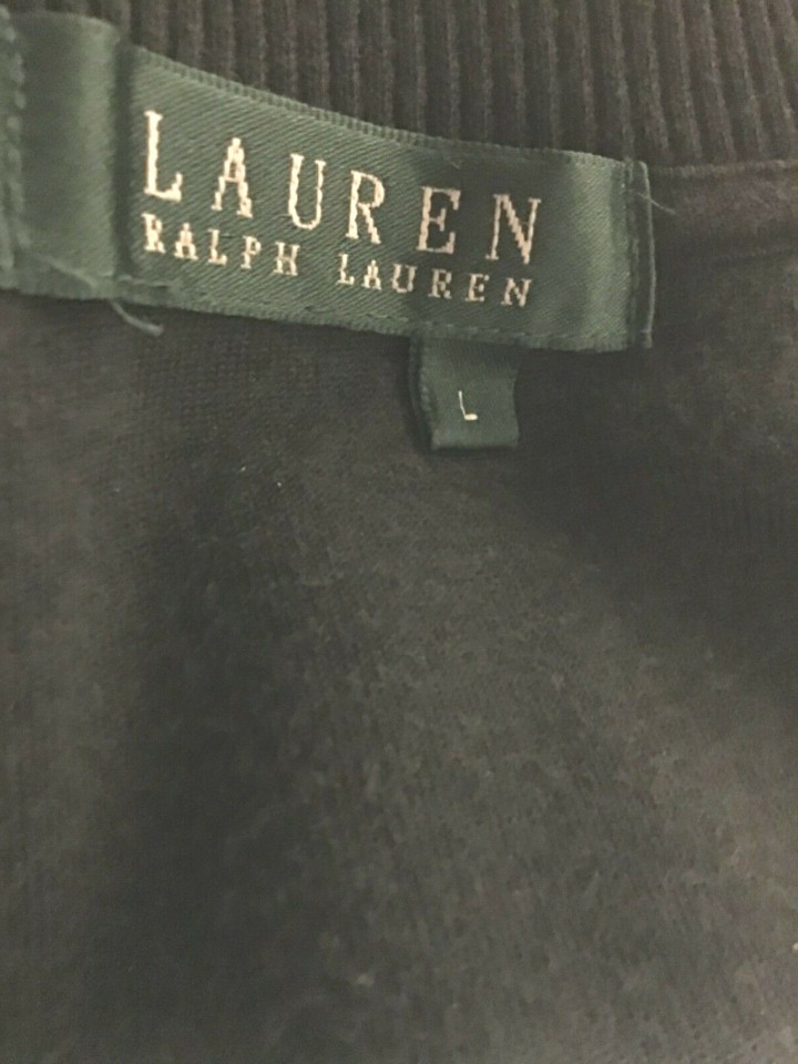 Ralph Lauren Lg. Black Cotton Valour with Gold RL Snaps up Front ...