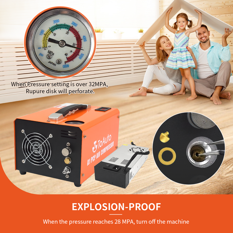 TOAUTO PCP Air Compressor 30MPA 220V High Pressure Airgun Rifle ...