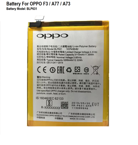 Free Tools💢 Genuine OPPO A73/A77...BLP 631 Battery Replacement | eBay