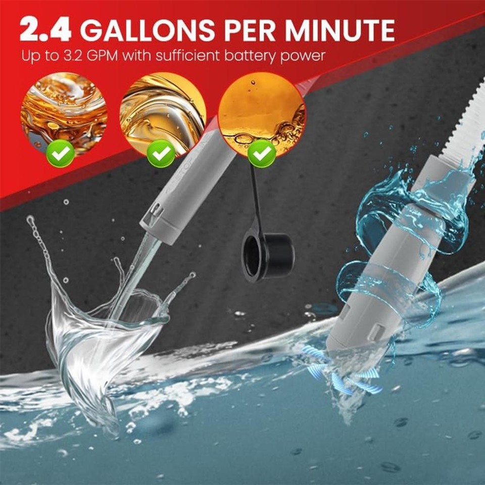 Plus Portable Fuel Pump|Automatic Transfer & Auto☆Stop 9.08L Per Min 1 ...