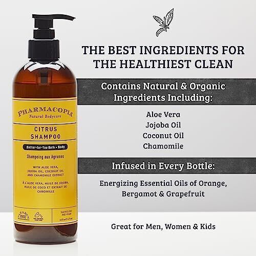 Pharmacopia Citrus Shampoo - Natural Hair Care with Plant Based ...