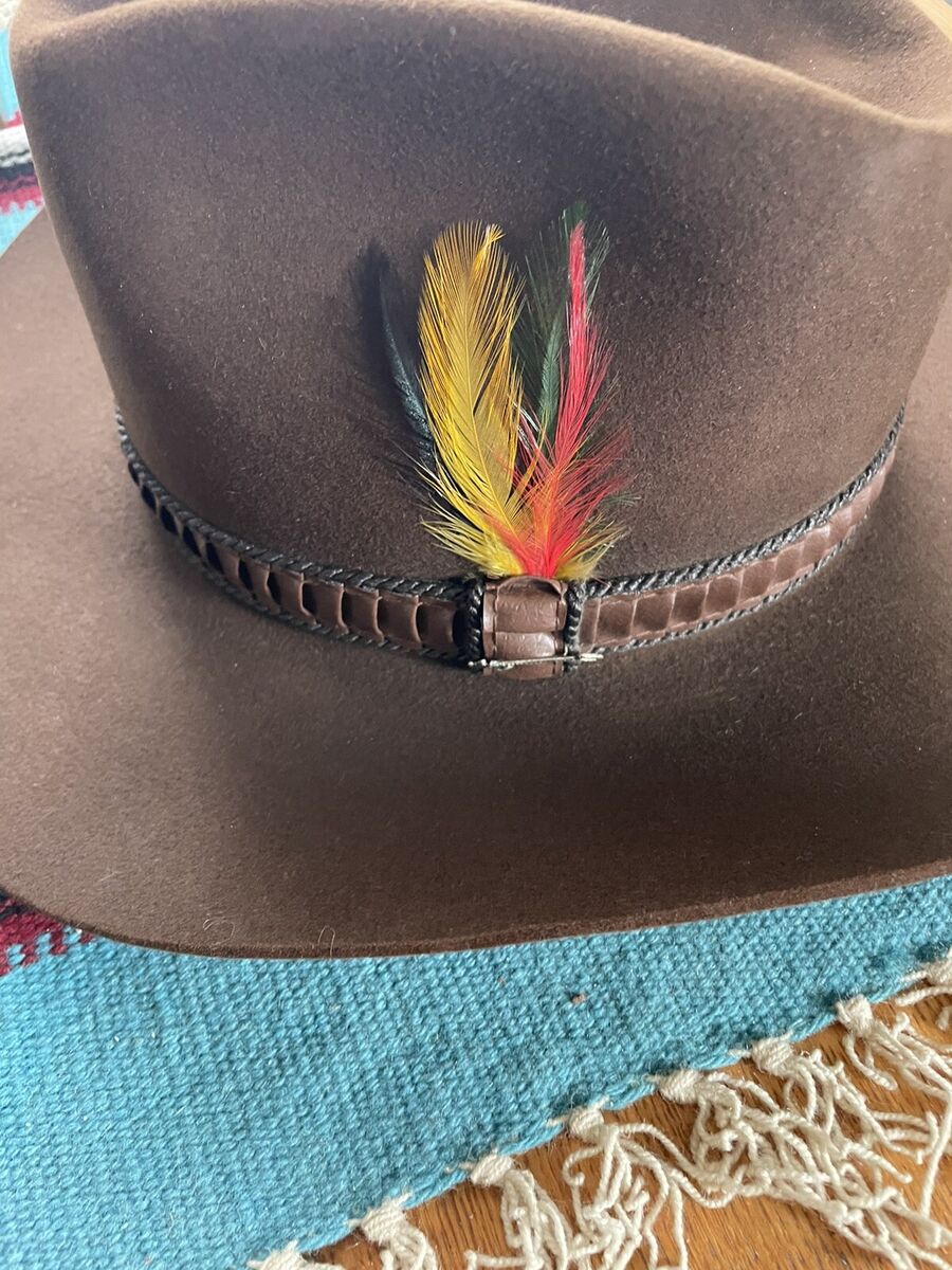 1970s Stetson Stampede 4XB Original Box leather hat band 1970s Stetson Stampede 4XB Original Box leather hat band