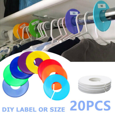20Pcs Round Size Dividers Clothing Blank Rack Clothes Stores Hangers ...