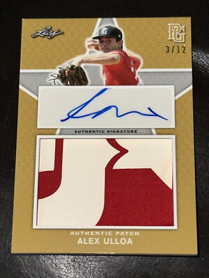 ALEX ULLOA 2020 Leaf Perfect Game JERSEY PATCH AUTOGRAPH #3/12 MIAMI ...