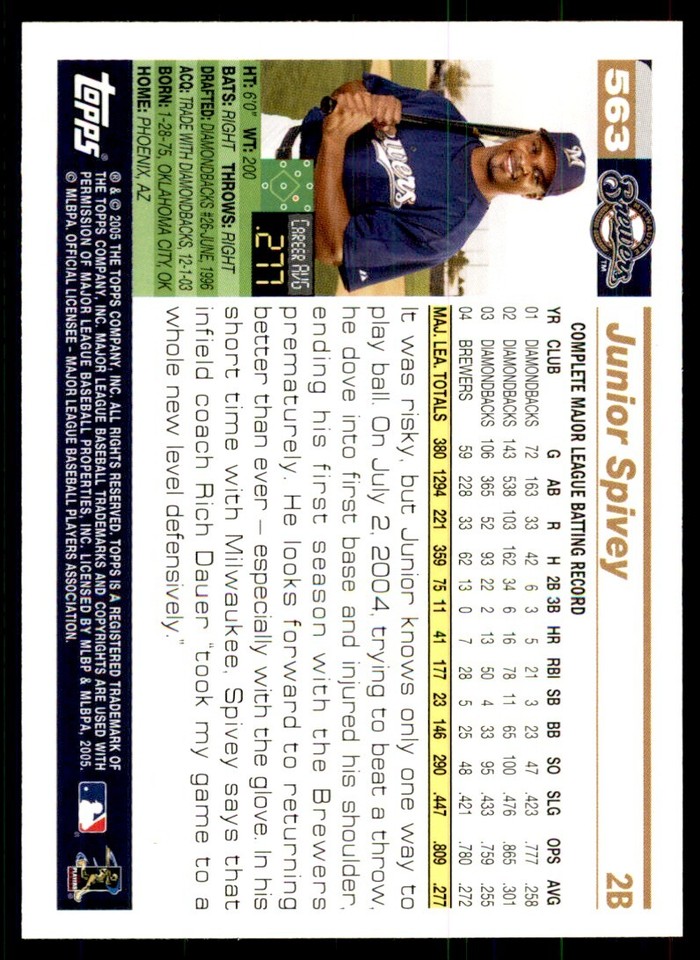 2005 Topps Junior Spivey Baseball Cards #563 | eBay