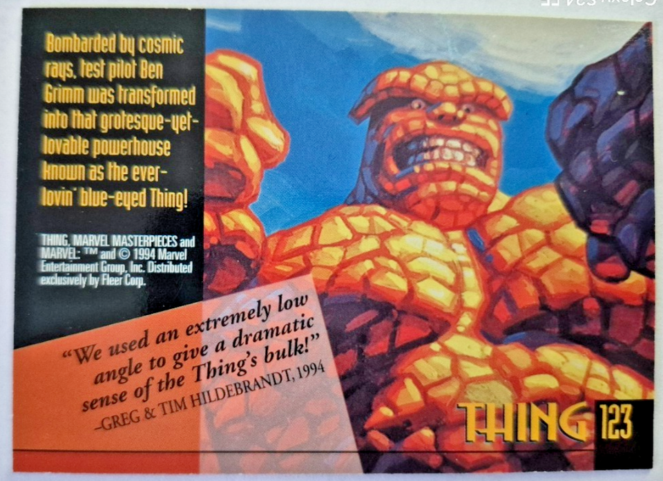 1994 Fleer Marvel Masterpiece Universe Thing Card #123 Fantastic Four ...