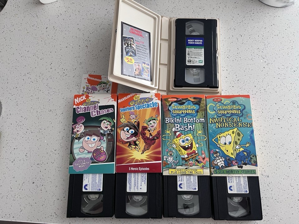 Rare Nickelodeon VHS tapes Fairly Odd Parents, SpongeBob, Power Rangers ...