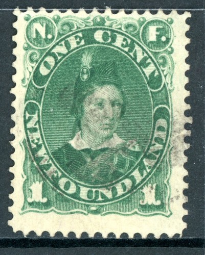 Canada 1887 QV Newfoundland 1¢ Green Prince of Wales Scott #44 VFU G978 ...