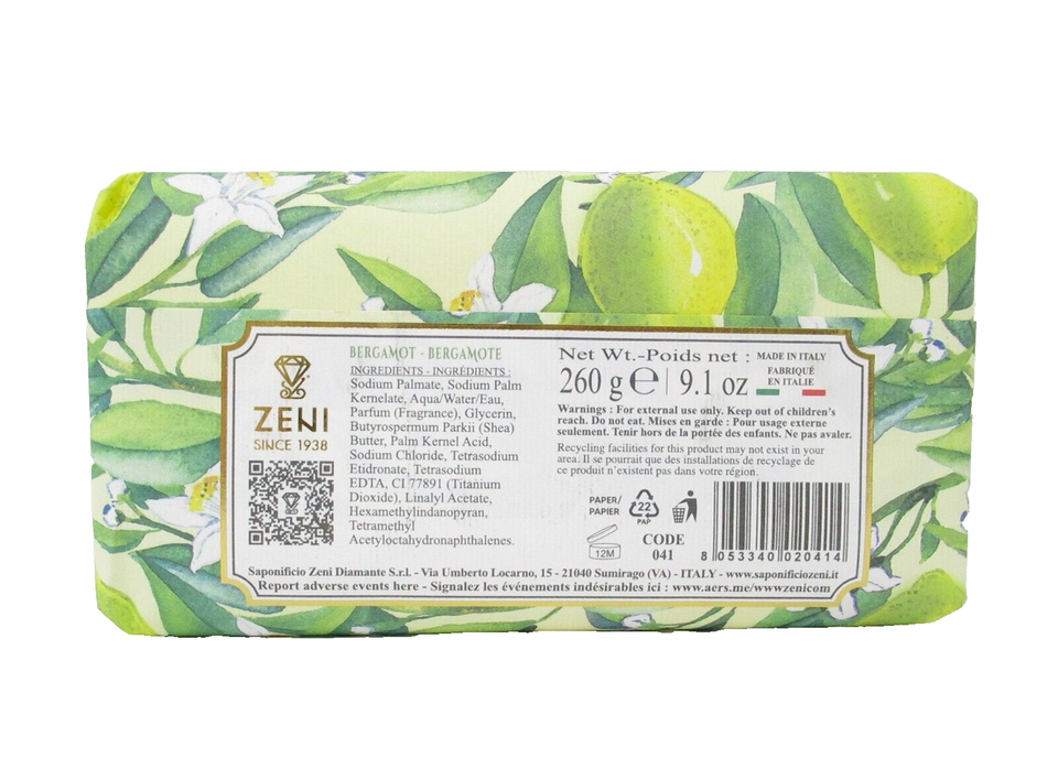 Zeni Italian Luxury Bath Bar Soap Bergamot scented large 9.1oz | eBay