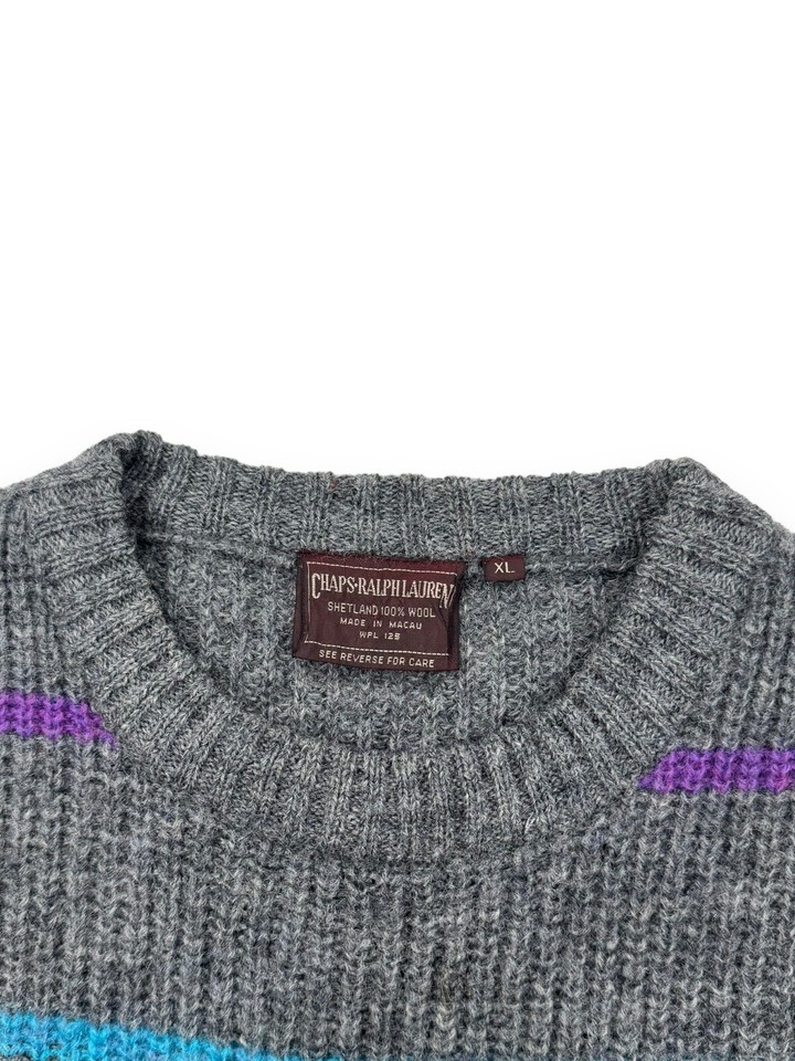 Vintage Chaps Ralph Lauren 100% Shetland Wool Sweater Mens XL • MINT ...