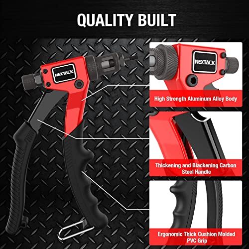 Rivet Gun Kit Tool Rivnut Thread Nut Setting Drill Bit Metric SAE Hand ...