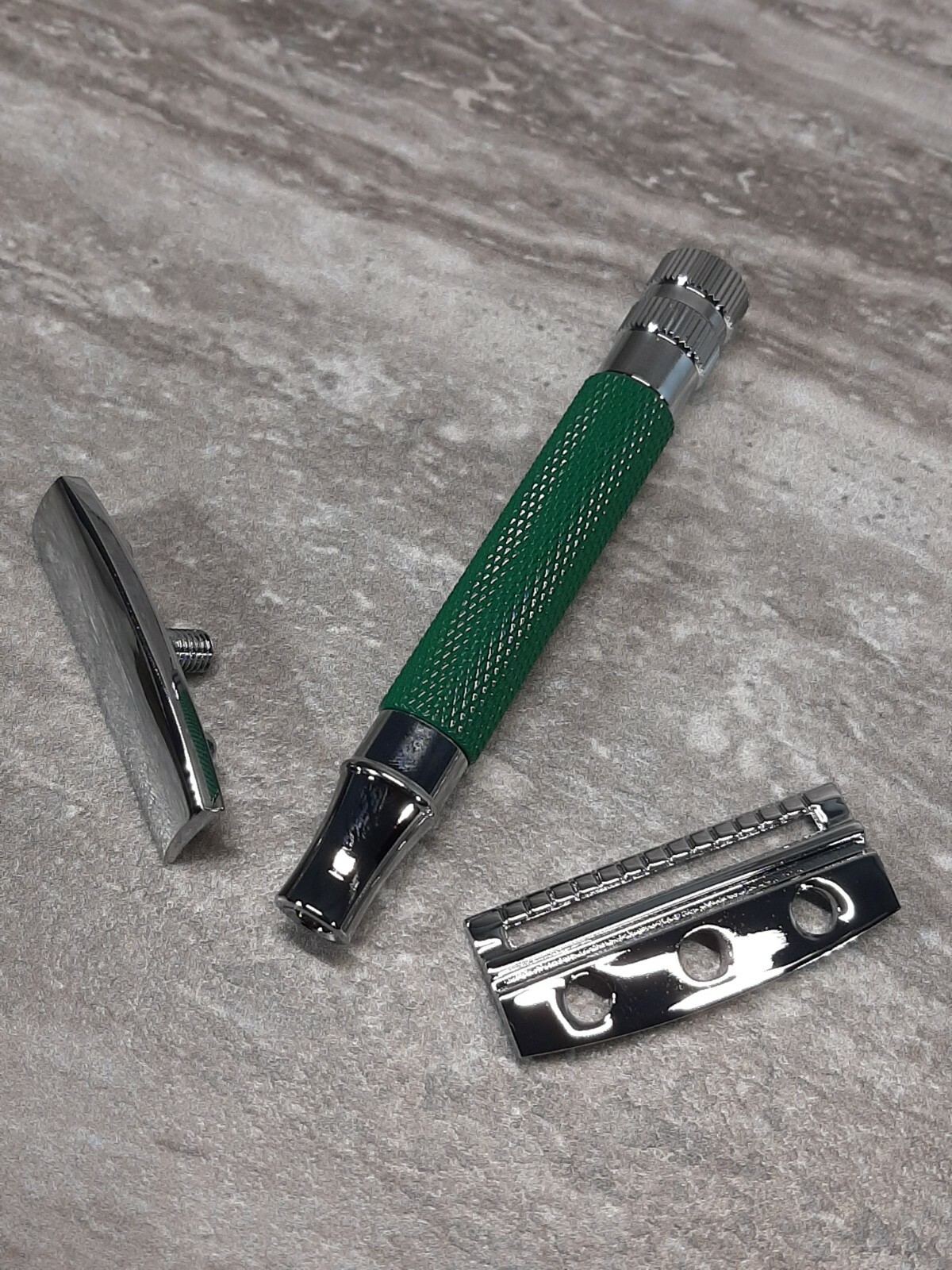 Yaqi Single Edge Chrome Safety Razor Head with Green Handle grip | eBay