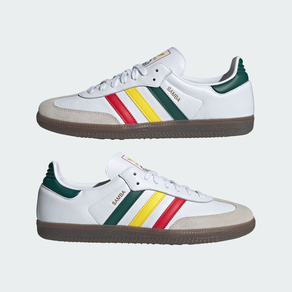 adidas Originals Samba OG Rasta White Yellow IH3118 Men's Size | eBay
