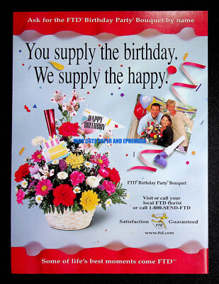 FTD Birthday Party Bouquet 1998 Trade Print Magazine Ad Poster ADVERT ...