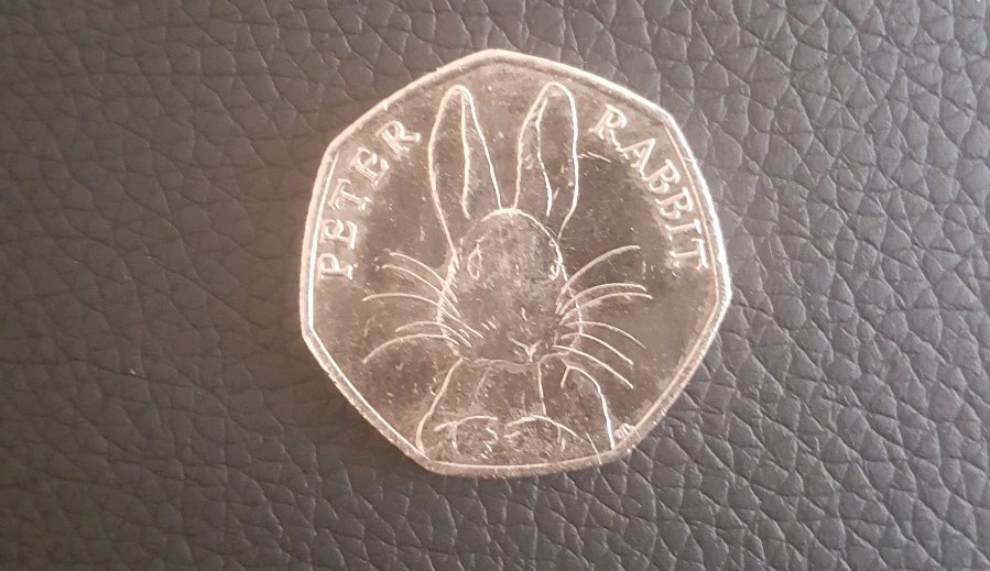 Rare Beatrix Potter Half Whisker Peter Rabbit 50p coin 2016 Collectable ...