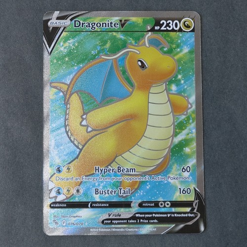 Pokémon TCG Dragonite V Pokemon GO 076/078 Full Art Ultra Holo Rare ...