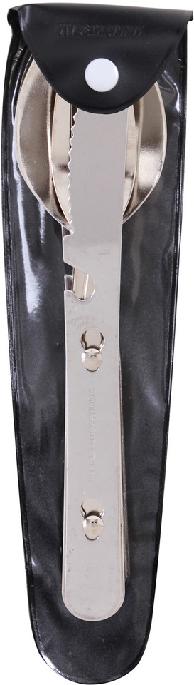 3 Piece Stainless Steel Chow Kit Set Knife Fork Spoon Camping Survival ...