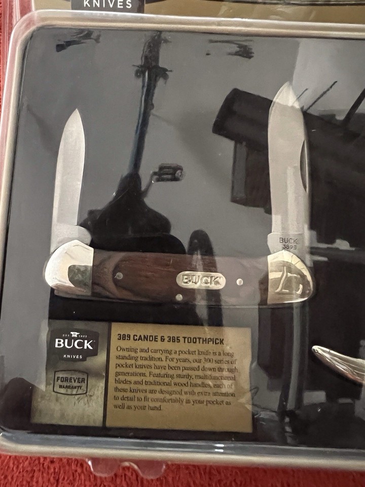 New Buck Knife Set 389 Canoe and 385 Toothpick In Tin | eBay