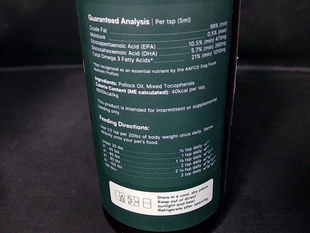 Wuffes Advanced Omega 3 Fish Oil For Dogs 100% Wild Alaskan Pollock ...