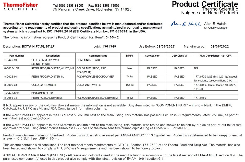 NEW 6-PACK Nalgene 5 Liter Sterile Square Polycarbonate Biotainer Bottle/Carboy | eBay