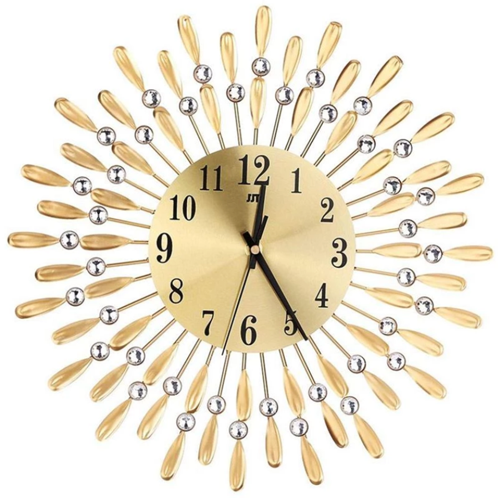 38cm Living Room Diamante Beaded Crystal Jeweled Sunburst Wall Clock ...