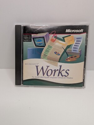 Microsoft Works 4.5 PC CD-ROM Word Windows Key Windows 95 NT ...