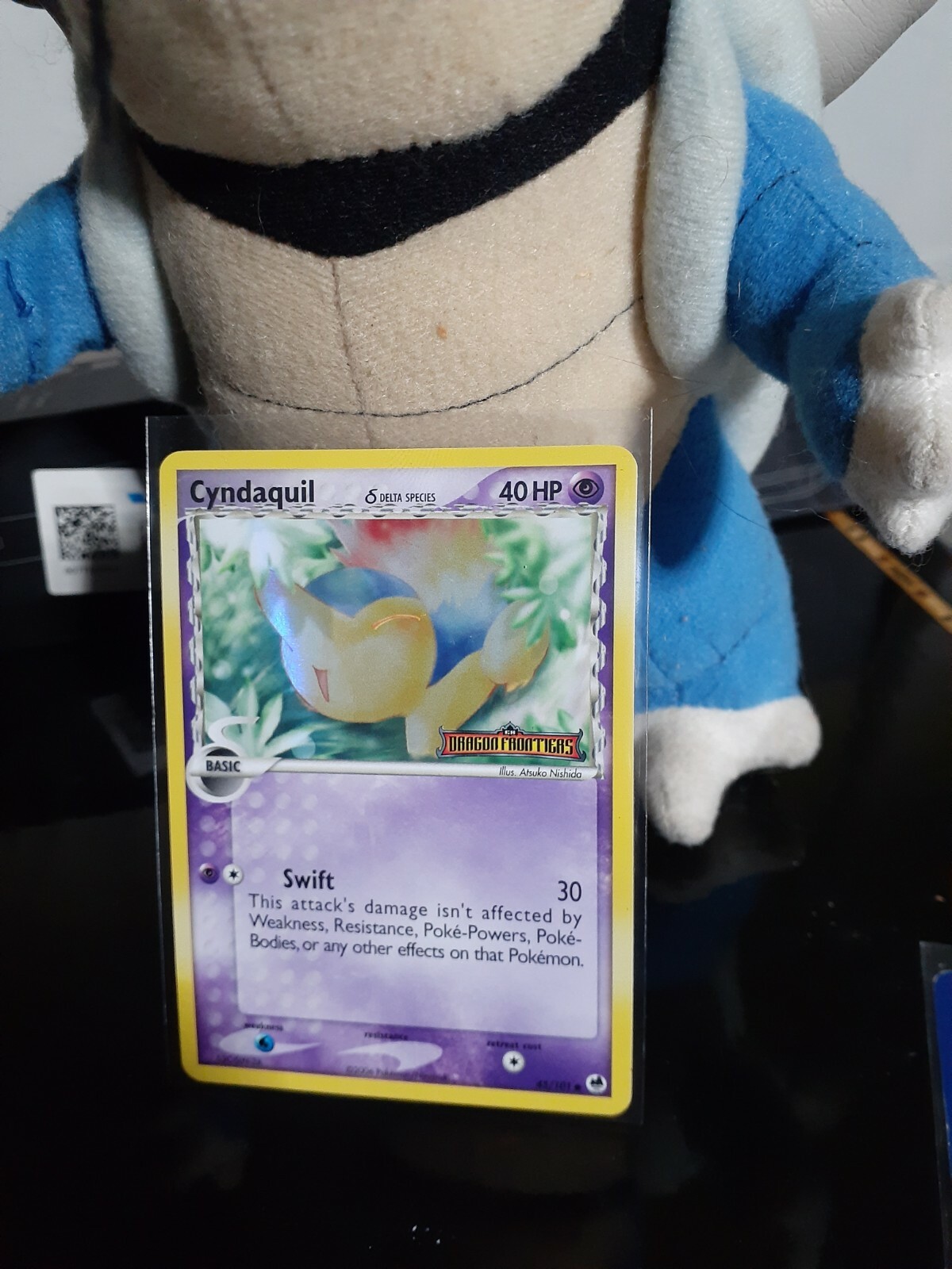 Cyndaquil Delta Species 45/101 EX Dragon Frontiers Holo Pokemon Card LP ...