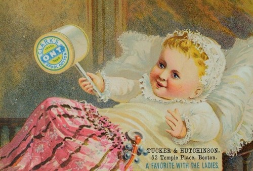 Clark's O.N.T Sewing Thread Adorable Baby Big Spool-Rattle Toy F89 | eBay