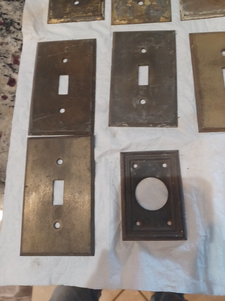 Vintage Lot Of 10 Brass Switch And Outlet Plates As Is | eBay
