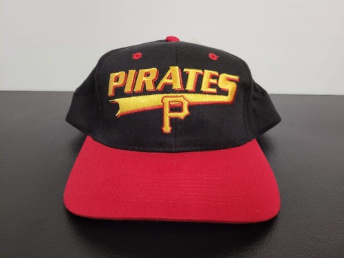 Vintage Pittsburgh Pirates Hat Cap Mens Snapback Black Red Logo 7 NOS ...