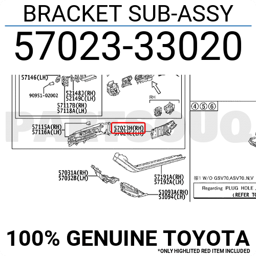 5702333020 Genuine Toyota BRACKET SUB-ASSY 57023-33020 | eBay