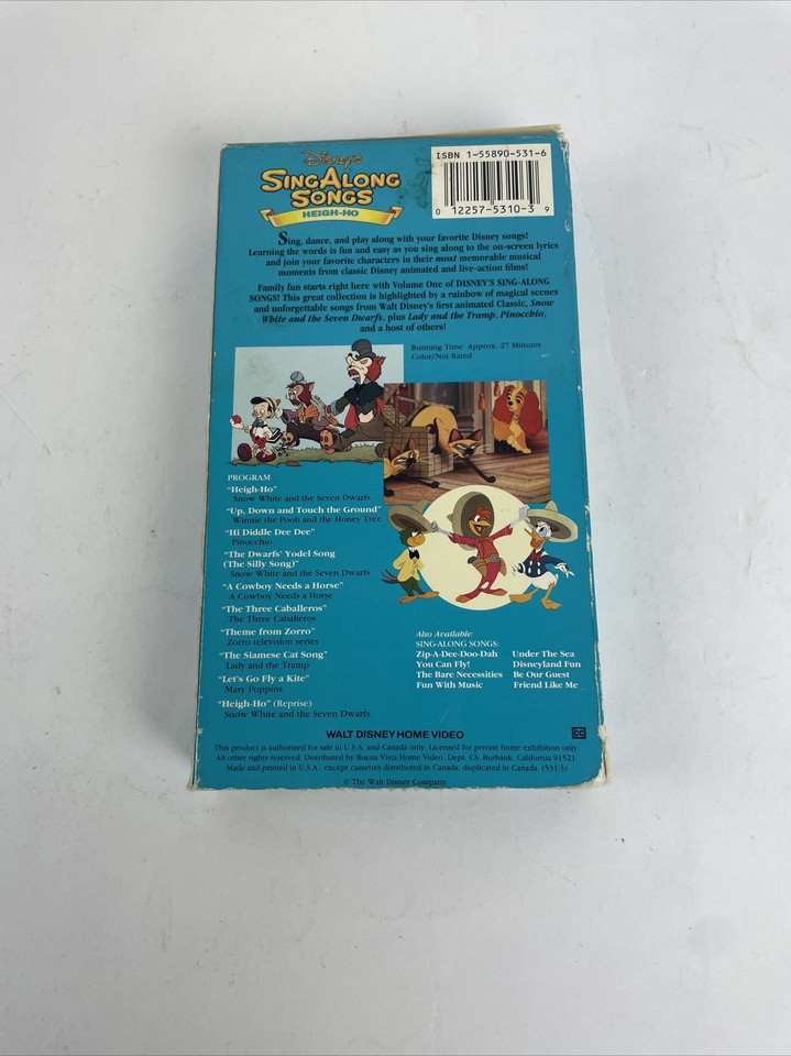 Classic Disneys Sing Along Songs - Heigh-Ho VHS 1987 Animation ...