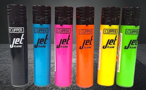 4 X Clipper Lighter FLUORESCENT SOLID Jet Windproof Flame Gas Lighter ...