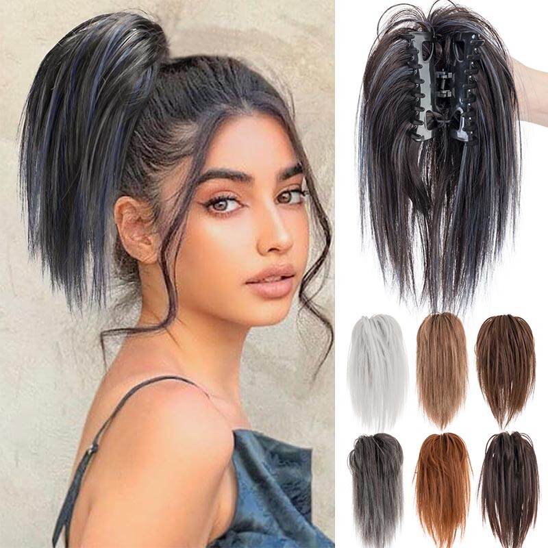 THICK Claw Clip Messy Bun Hair Piece Updo Scrunchie Hair Extensions as ...