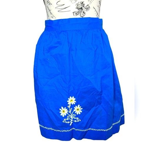 Blue daisy embroidery light cottage core apron | eBay