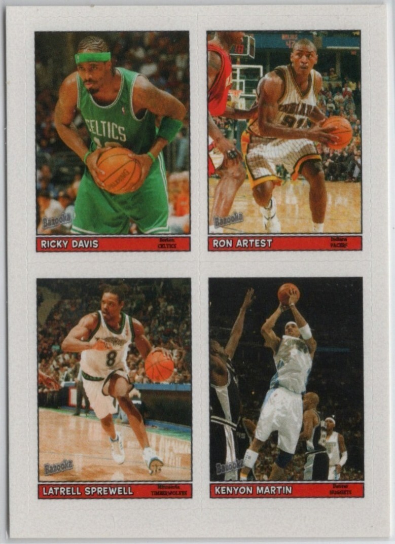 2005-06 Topps Bazooka Sticker Latrell Sprewell Ron Artest Davis Martin ...