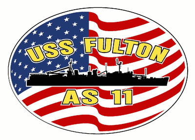 USS FULTON AS 11 Oval Decal / Sticker Military USN U S Navy MADE IN U.S ...