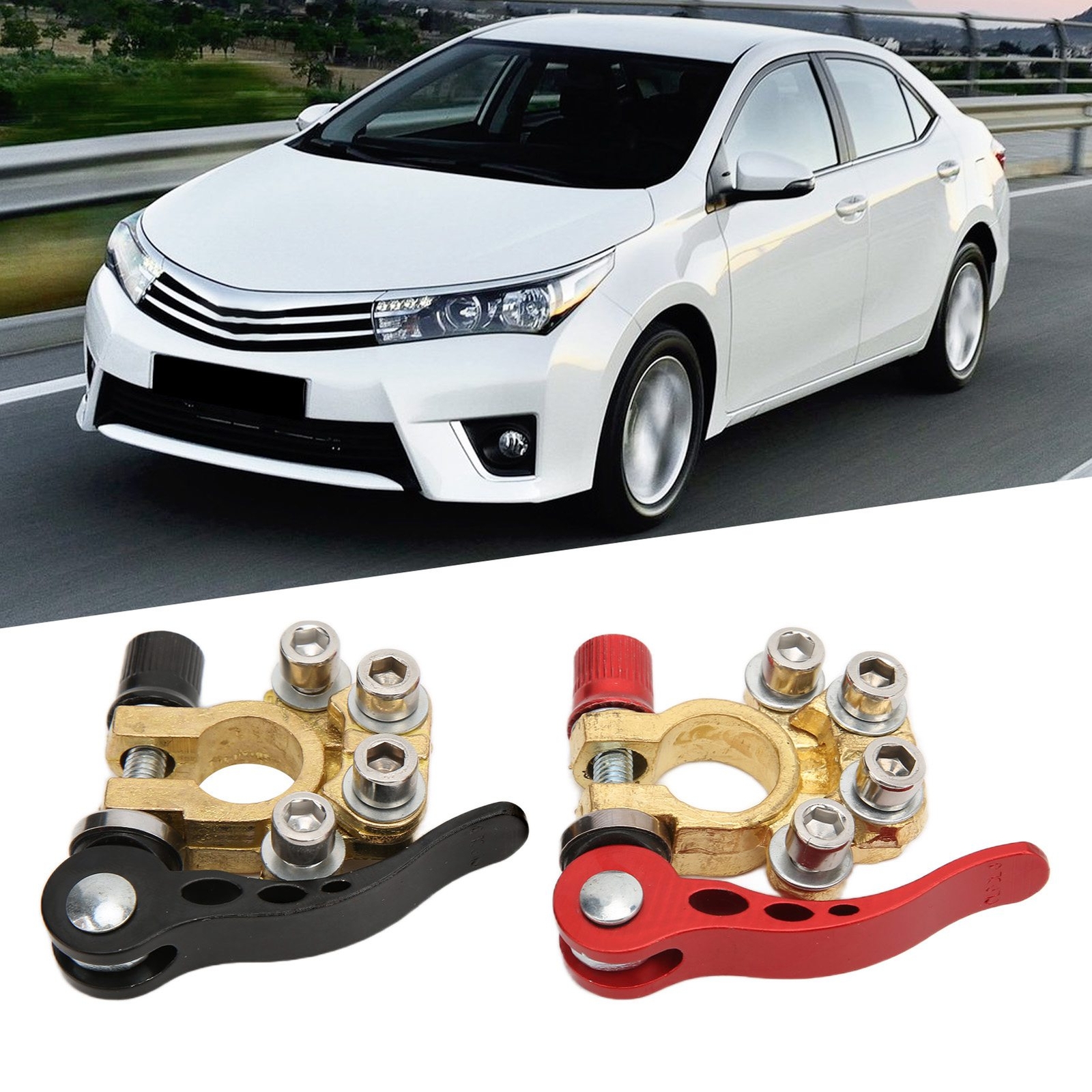 Battery Terminal Connector 4 Way Quick Release Positive Negative Power ...