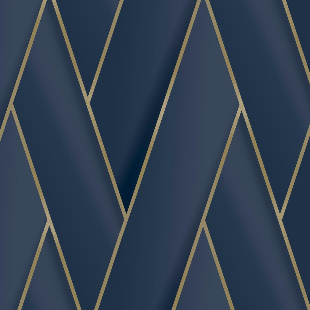 Gold And Navy Chevron Wallpaper