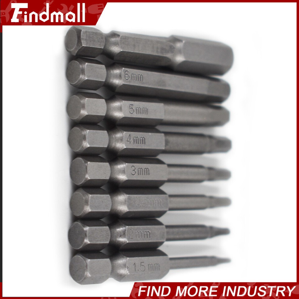 Hex Key Allen Bit Set Quick Change Connect impact driver power drill ...