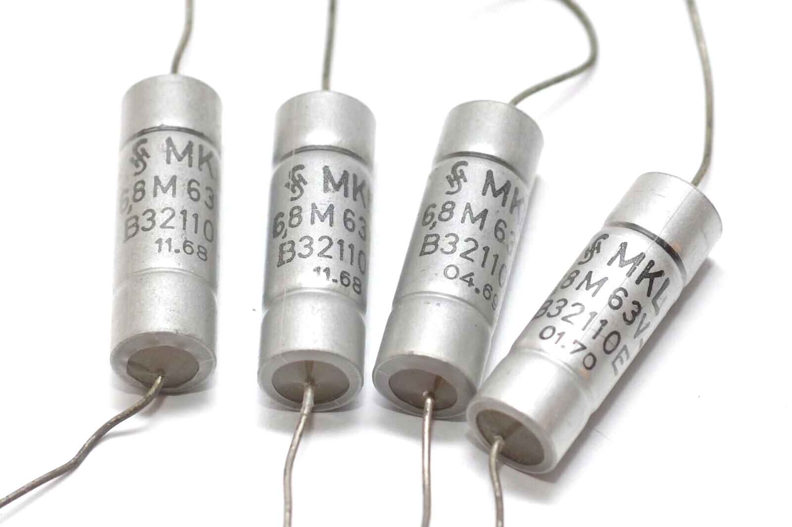 4x Siemens MKL B32110E High End Kondensator, 6.8 µF / 63 V, Audio ...
