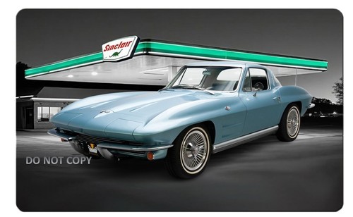 1964 Corvette in Sinclair Station Metal Aluminum Sign 8 x 12 inches ...