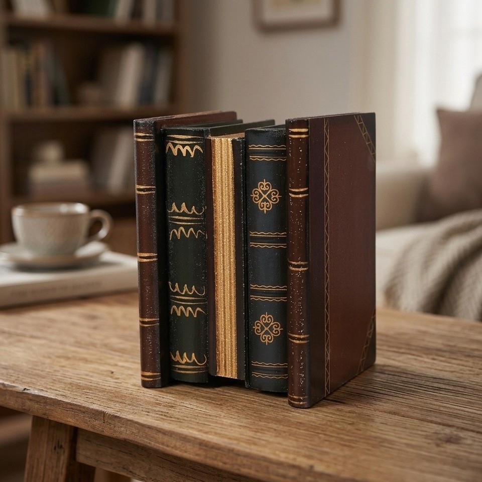 Decorative Vintage Faux Book Box for Living Room Library Office Storage ...
