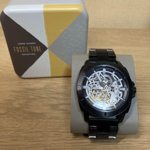 FOSSIL BQ2426 Privateer Sport Automatic Skeleton Watch Black 5ATM Men's ...