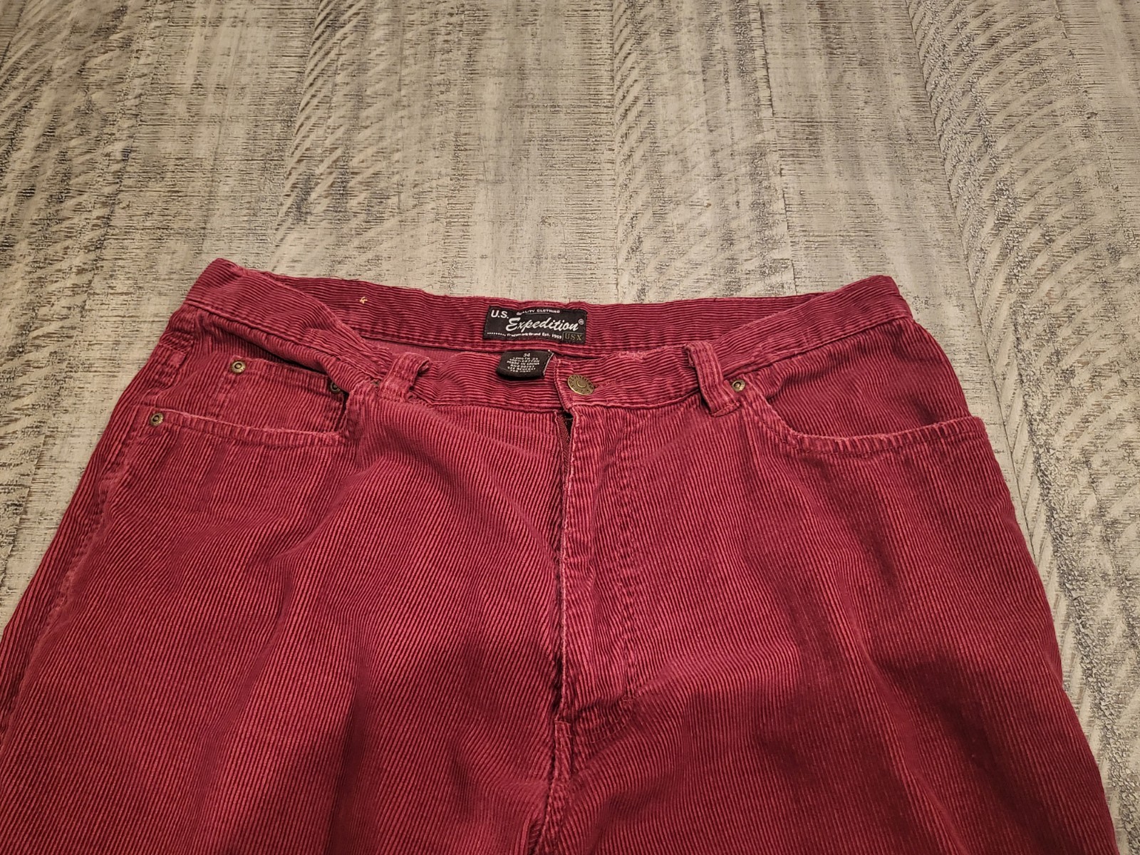 VTG US Expedition Corduroy Pants Men Size 34x32 Red W… - Gem