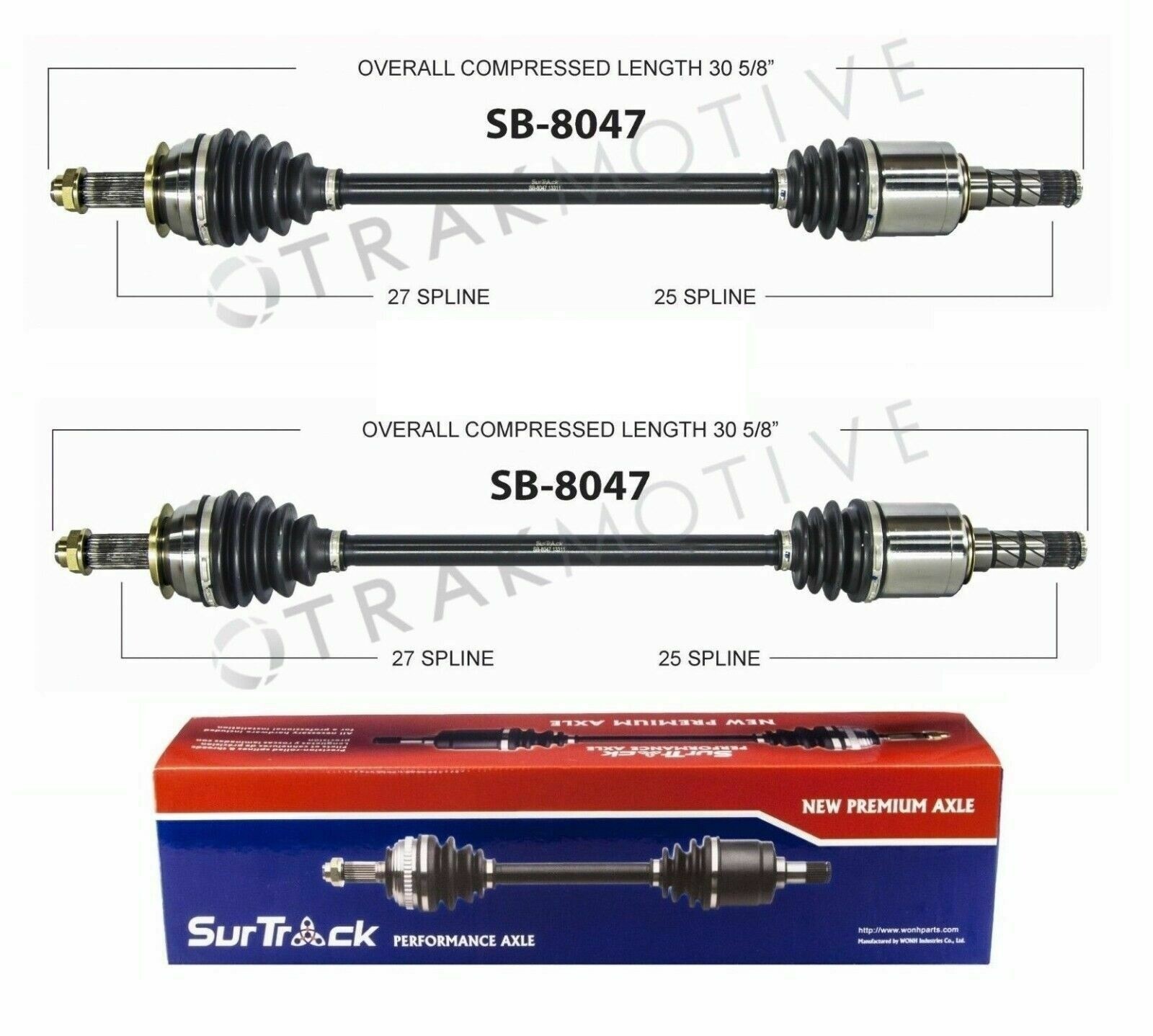 Pair of Front CV Axle Shafts for Subaru Outback Legacy Impreza SurTrack ...