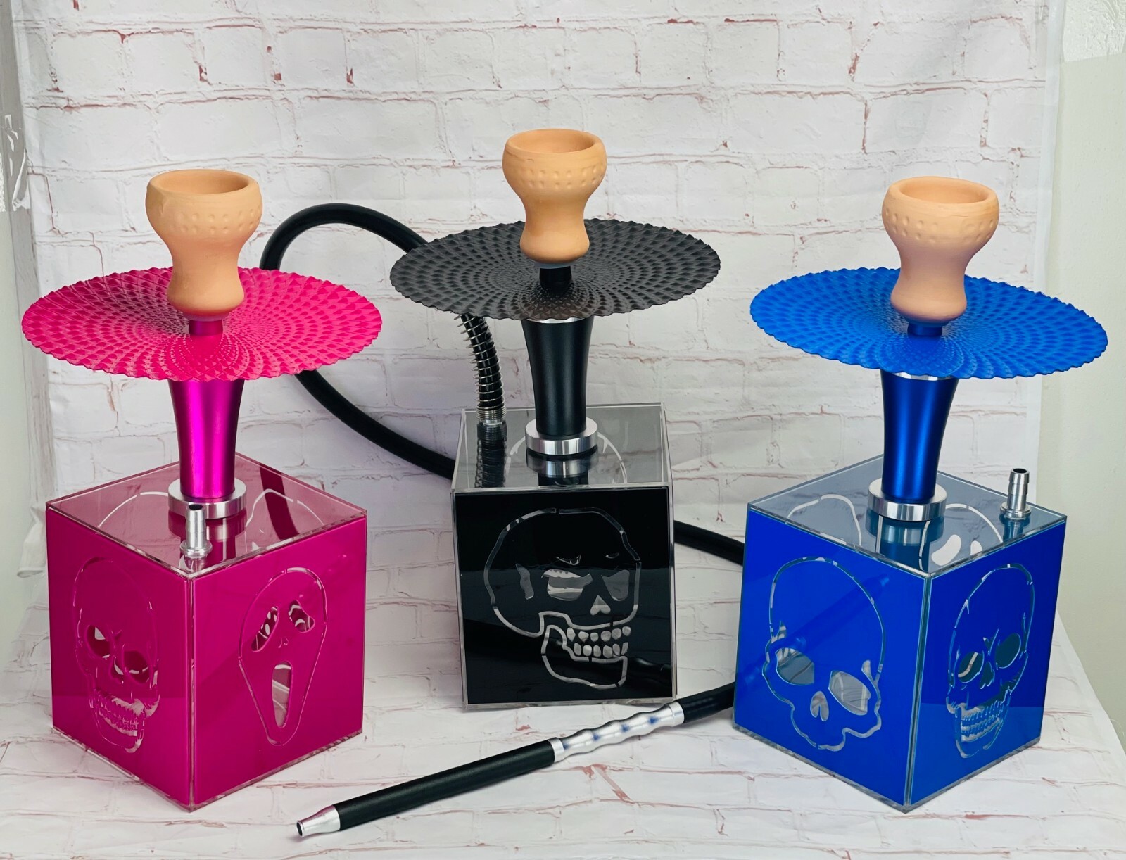 Acrylic Hookah Complete Set w/LED Lights/Remote Control -Charcoals ...