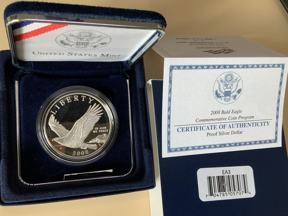 2008 US MINT Commemorative AMERICAN BALD EAGLE PROOF SILVER DOLLAR COIN BOX COA | eBay